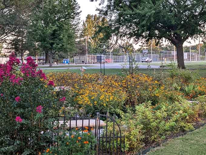 Vibrant flower gardens add splashes of color that would make even the most dedicated gardener stop and admire.