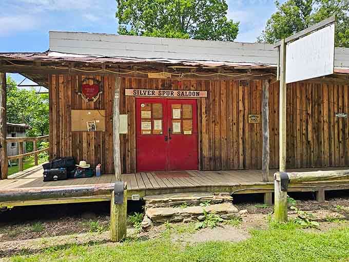 The Silver Spur Saloon stands ready to welcome visitors seeking refreshment after a long day in the saddle or on foot.