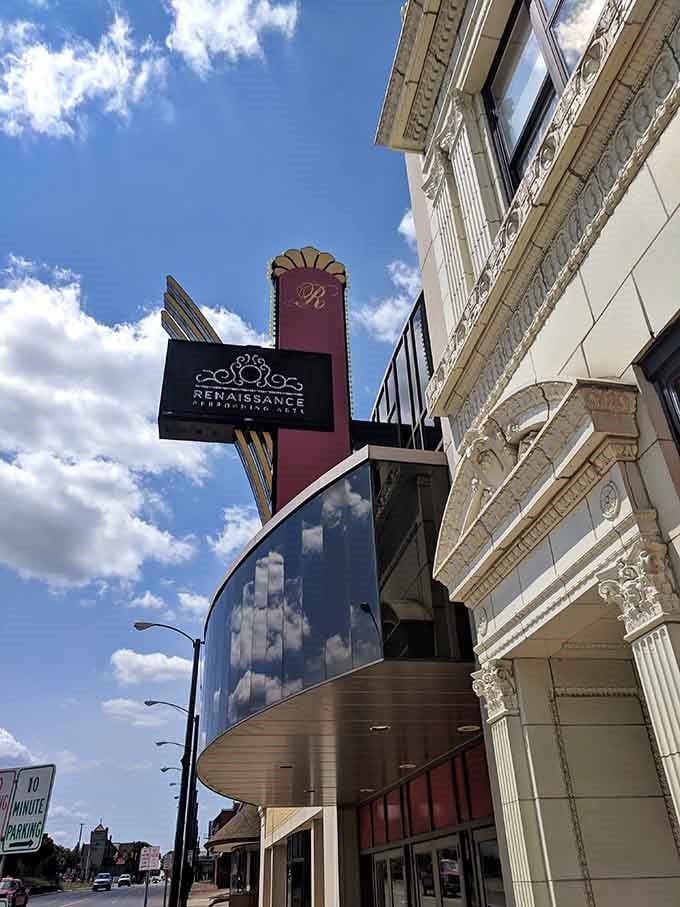 The Renaissance Theatre's marquee signals culture without the pretension or ticket prices that require a second mortgage payment.