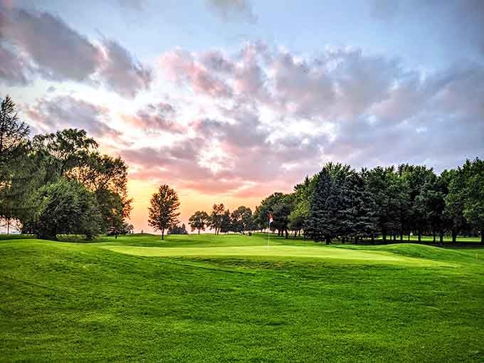 Marshall Golf Club offers greens this pristine under skies this dramatic, all without requiring a second mortgage to play.