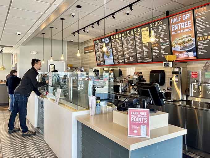 Order at the counter, grab your number, and let the anticipation build while they prepare your meal with actual care.