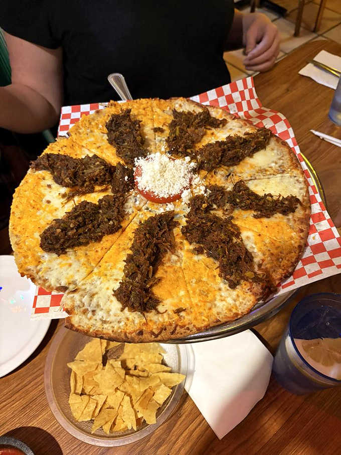 This cheese crisp is roughly the size of a small planet and twice as satisfying to devour.