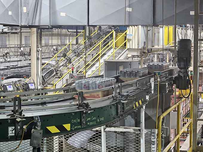 Watch bottles zip along conveyor belts faster than Lucy and Ethel could ever keep up with.