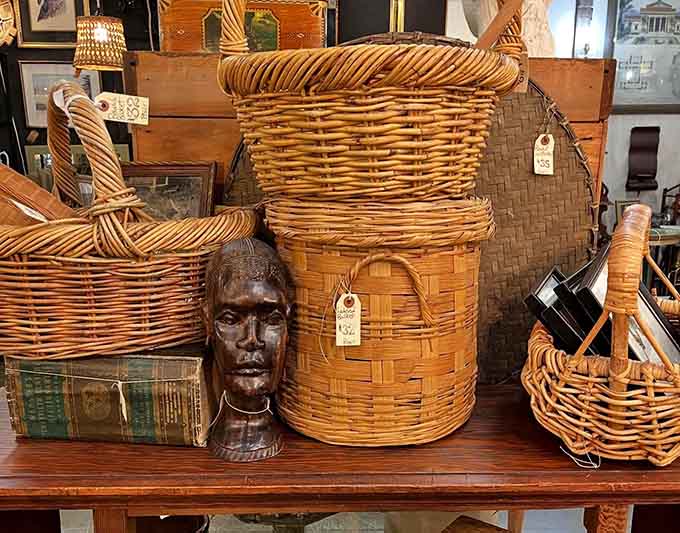 Wicker baskets big enough to hide your regrets, or at least organize them with rustic charm and style.