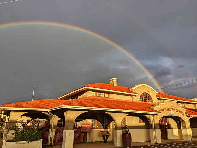 Rainbow arches over the historic museum, nature's way of highlighting Montrose's 300-plus days of annual sunshine.