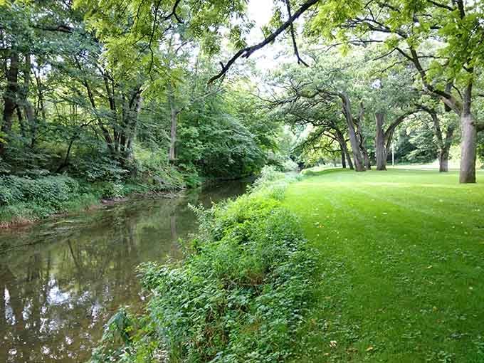 This peaceful creek meanders through town like it's got nowhere important to be, which is exactly the point of being here.