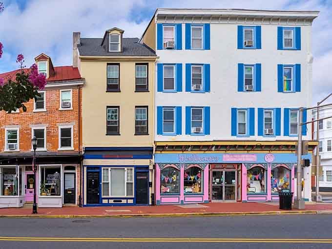 High Street's colorful storefronts prove that history doesn't have to mean boring beige buildings and zero personality.