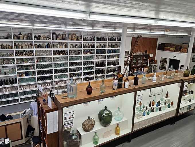 The museum's impressive collection spans multiple rooms, offering endless discoveries for curious visitors exploring American glass history.