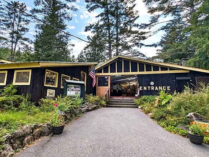 The rustic entrance building welcomes you to adventures that are anything but ordinary or predictable today.