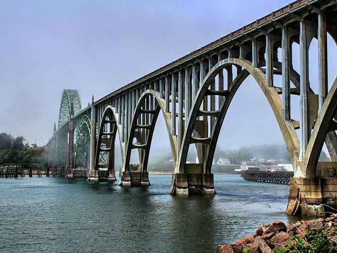 This graceful arch has connected communities since 1936, making it older than most people's knees feel.