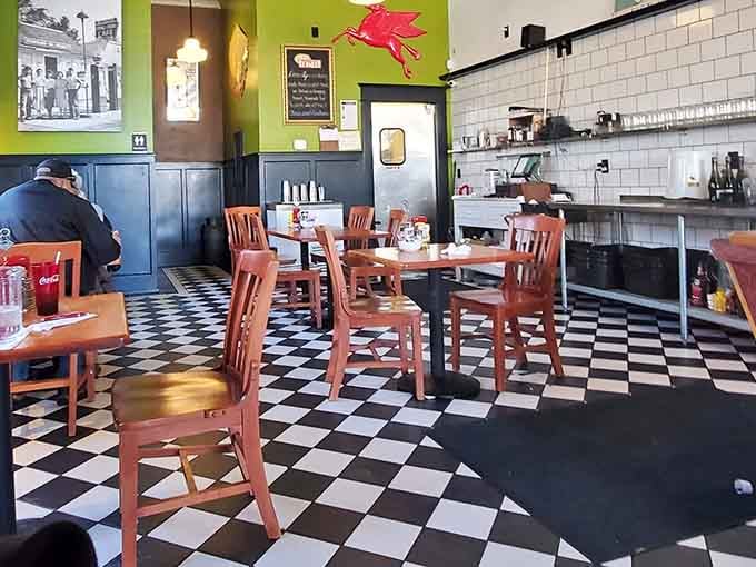 The dining room offers plenty of space to settle in and enjoy your meal without feeling rushed or crowded.