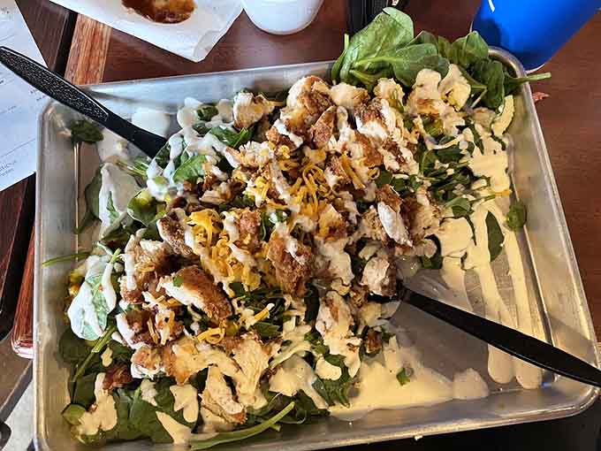 Even the salads get the barbecue treatment here, loaded with smoky chicken and zero guilt.