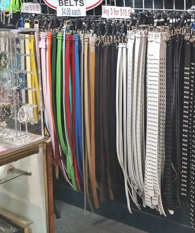 Belts in every shade line up like a colorful parade of waist-cinching possibilities and deals.