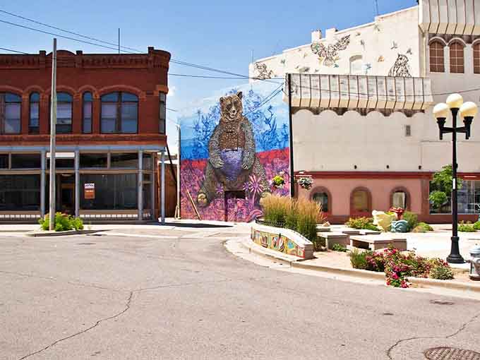 Vibrant murals transform ordinary walls into outdoor galleries, offering free art appreciation for anyone willing to look up.