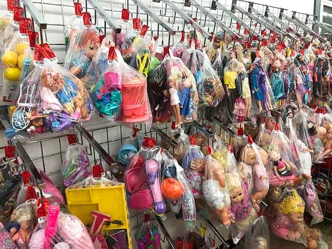 Bagged toys await their next playmates, proving happiness doesn't need to come with a hefty price tag attached.