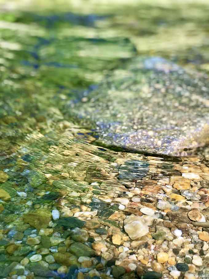 Water so clear you can count the pebbles on the bottom, which beats counting sheep any day.