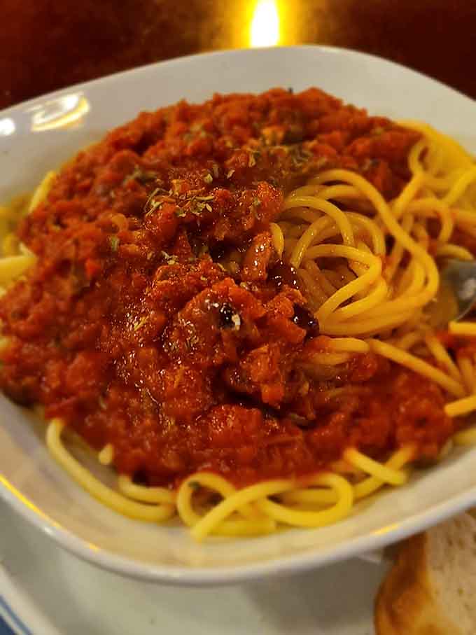 Spaghetti that proves comfort food tastes better when you're surrounded by the classics and contemporary favorites alike.
