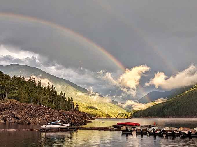 Mother Nature showing off with a double rainbow because apparently one wasn't impressive enough for her.