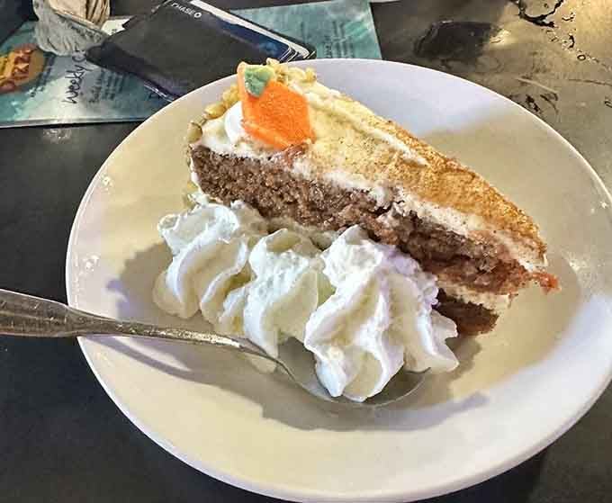 That towering slice of carrot cake with cream cheese frosting is why elastic waistbands were invented, folks.