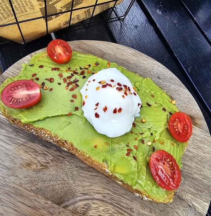 Avocado toast elevated to art, because even grounded aircraft deserve to participate in millennial food trends.