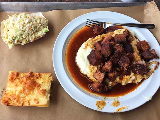 Burnt ends over mashed potatoes is the kind of genius move that should probably be taught in culinary schools.