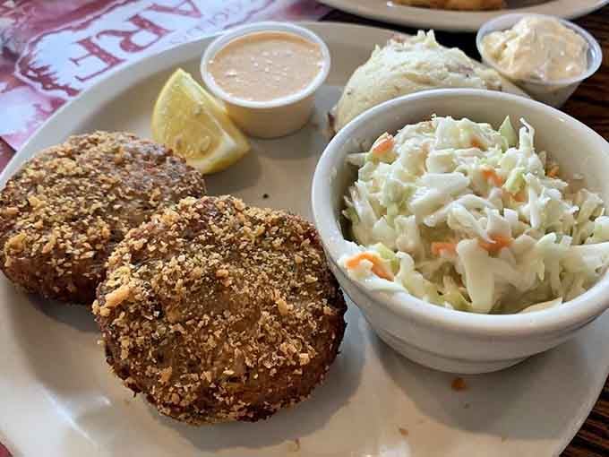 Crab cakes so packed with actual crab, you'll need to write thank-you notes to whatever kitchen wizard made these happen.
