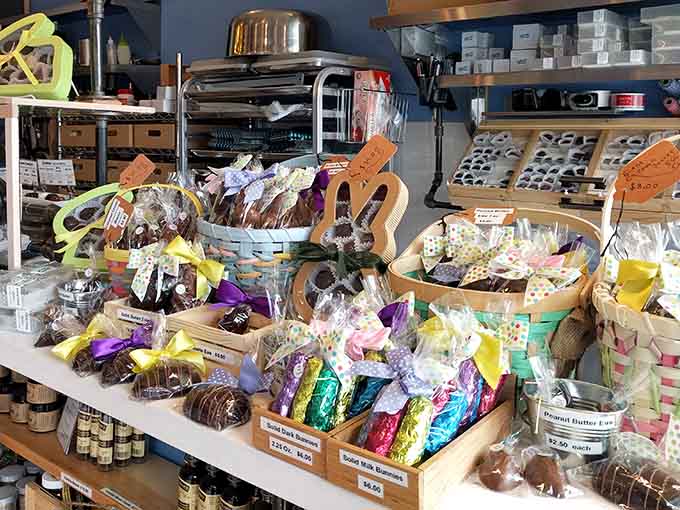 Seasonal treats and gift baskets arranged with more care than most people give their family photos.