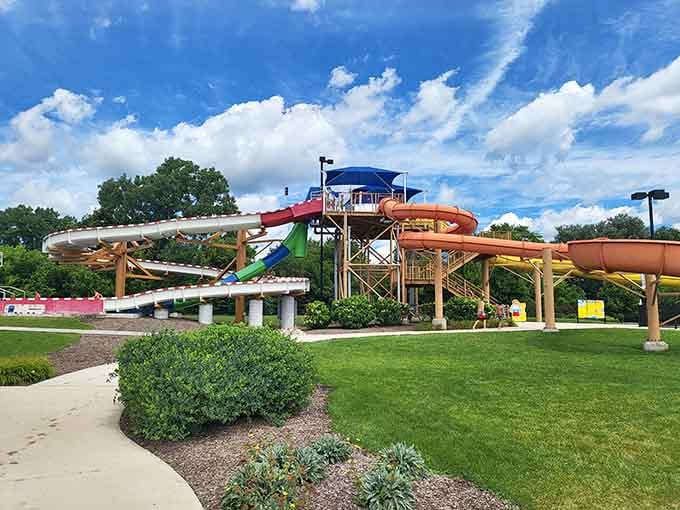 Water slides that make summer in Illinois feel like you're winning at life's lottery.