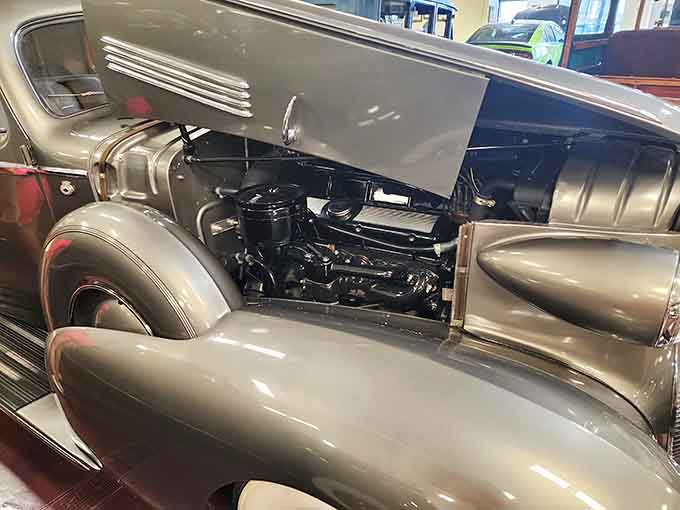Even the engines are works of art here, polished and preserved like the mechanical masterpieces they truly are.