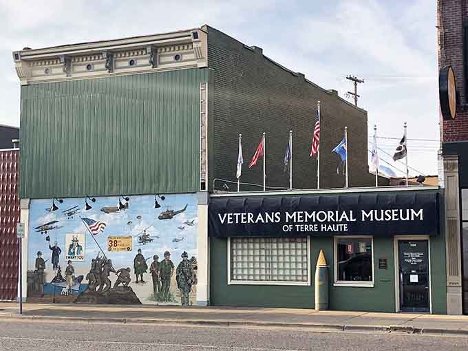 The Veterans Memorial Museum honors those who served, standing proud on a street where community values still mean something real and tangible.