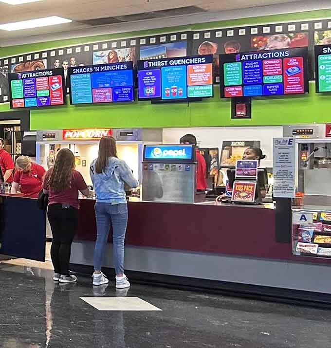 The concession stand serves up snacks and drinks to fuel hours of nonstop entertainment and sugar-fueled adventures.