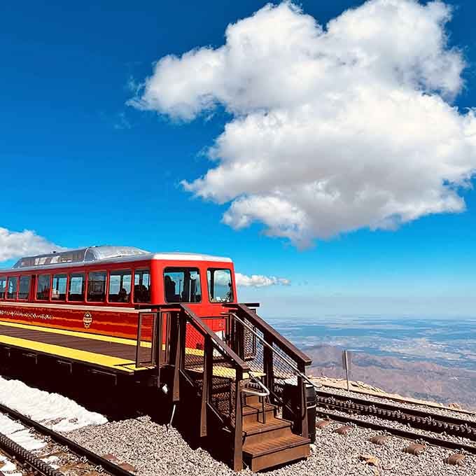 The train perched at altitude with endless views proves that lazy can also mean smart when it comes to mountains.