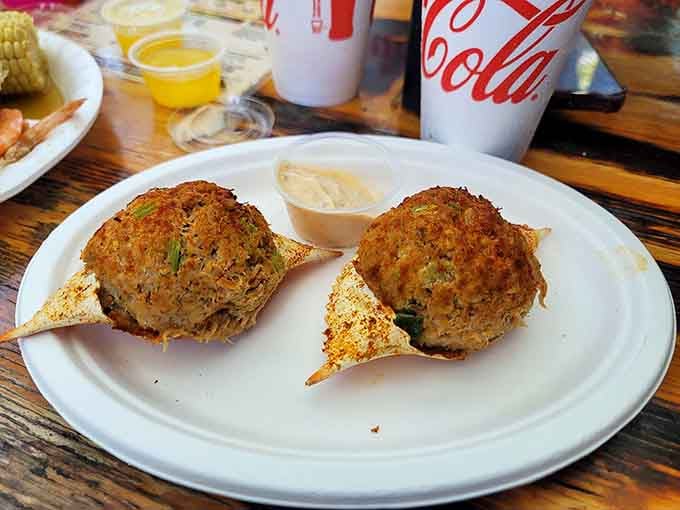 Crab cakes so golden they look like they've been sunbathing on Tybee Beach all afternoon long.