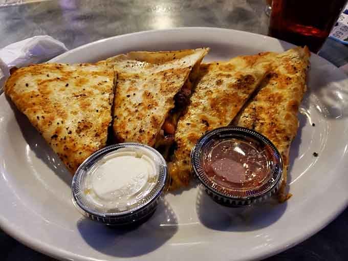 Quesadilla slices that prove sometimes the best things in life are cheesy, literally and figuratively speaking here.