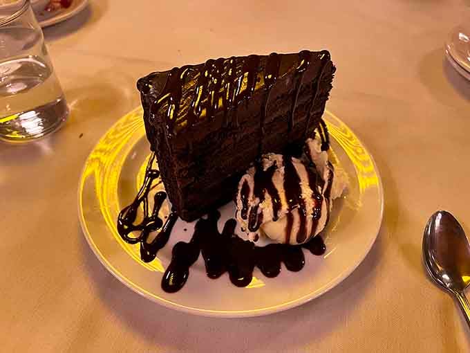 This towering chocolate cake with ice cream is the dessert equivalent of winning the lottery, only more reliable.
