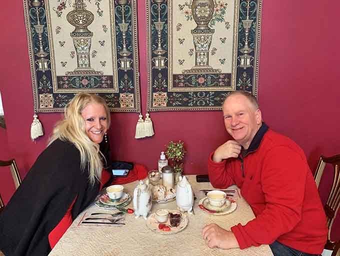Sharing tea and conversation in this setting beats scrolling through your phone any day.