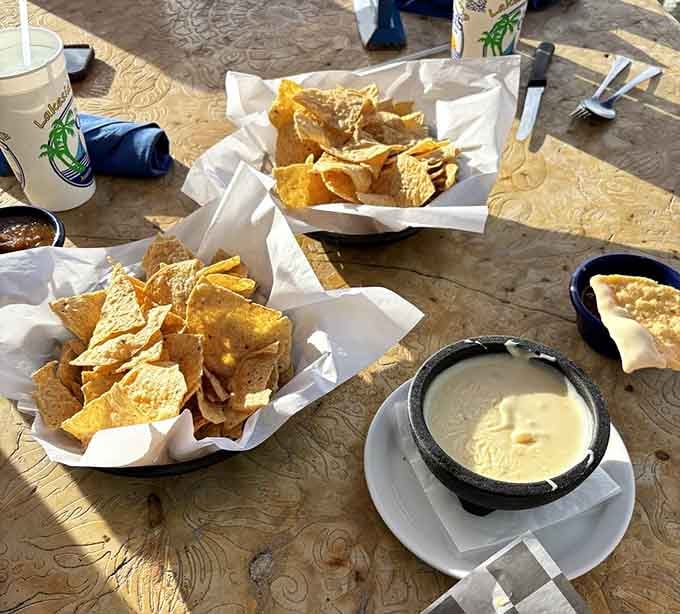 Warm chips, creamy queso, and good company, the holy trinity of any truly great Texas afternoon.