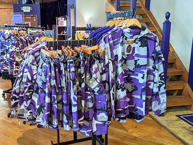 Purple camouflage proves you can hide in style, though honestly, why would you want to disappear?