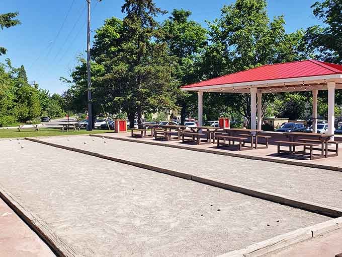 Bocce courts and picnic pavilions prove this place knows outdoor recreation doesn't require leaving civilization behind completely.