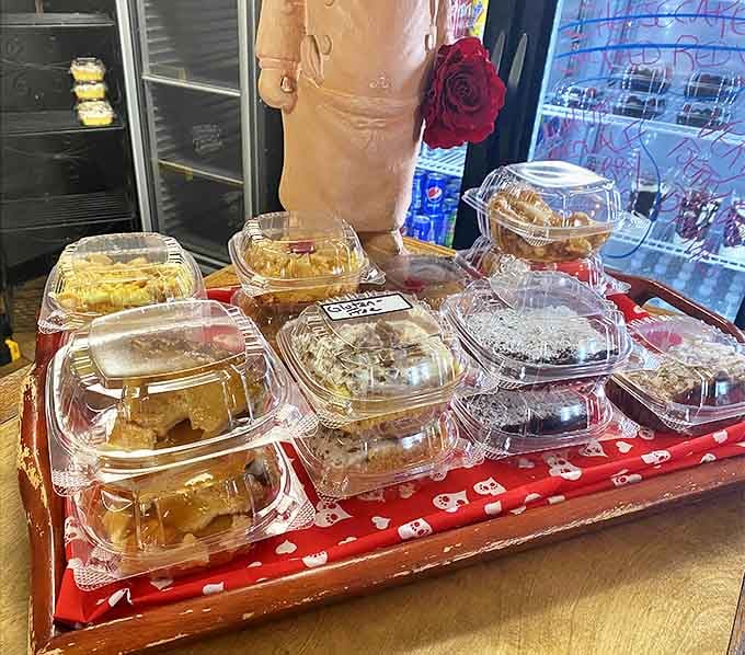A dessert display that proves Uncle Beth's takes the sweet stuff just as seriously as the smoked meats.