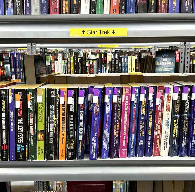 A dedicated Star Trek section, because some fandoms deserve their own zip code in the bookstore universe.