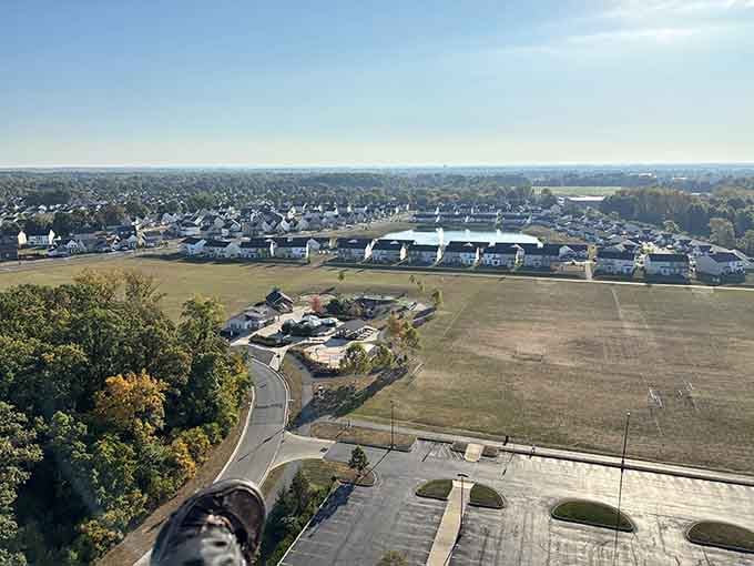 From above, Veterans Park reveals its sprawling layout, proving Delaware takes its community spaces seriously and does them right every time.