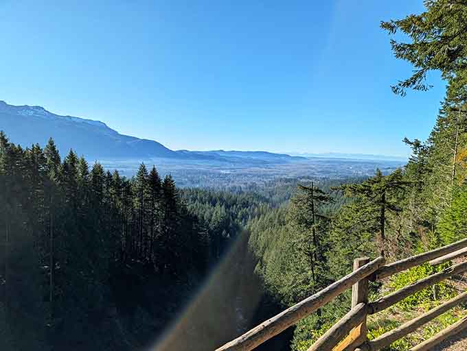 Valley views stretch for miles, reminding you that the climb was absolutely worth every huffing, puffing step upward.