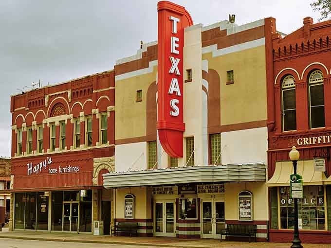 The Texas Theater's vintage marquee and Art Deco styling remind us that entertainment venues once doubled as architectural statements worth admiring.