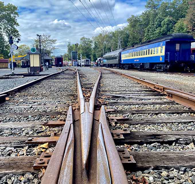 Track switches like these once determined destinies, directing trains toward their destinations with mechanical precision and purpose.