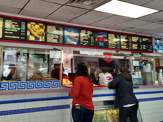 The ordering counter is where dreams become delicious reality, one gyro at a time for hungry Chicago souls.