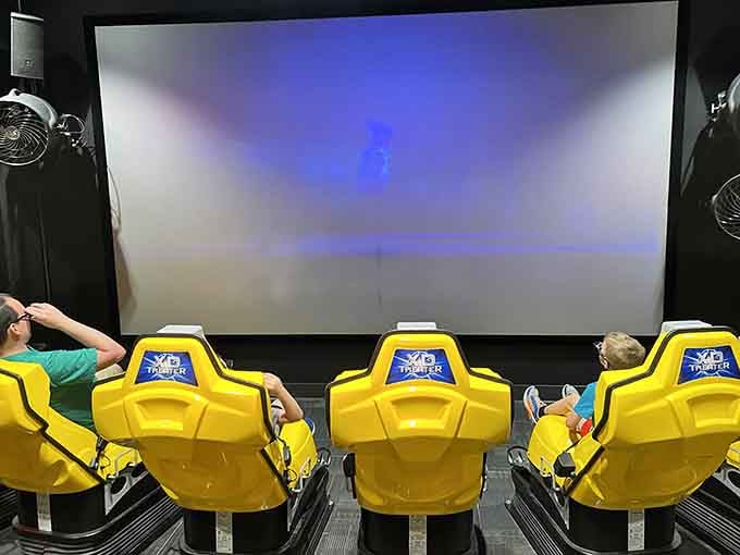 Motion theater seats that move with the action, because sitting still is apparently too boring now.