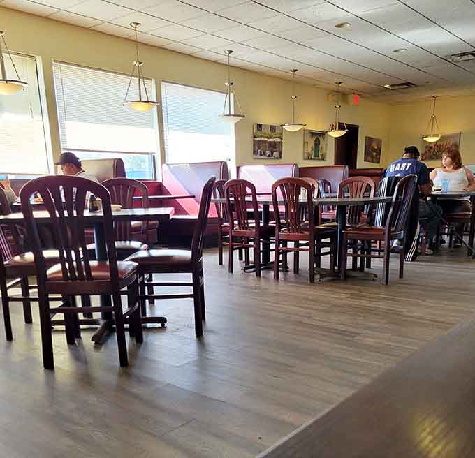 Spacious seating means you won't bump elbows with strangers while contemplating whether you've got room for dessert yet.