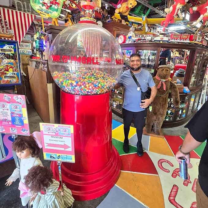 Mr. Gumball stands tall, reminding us when a quarter could buy actual happiness and cavities simultaneously.