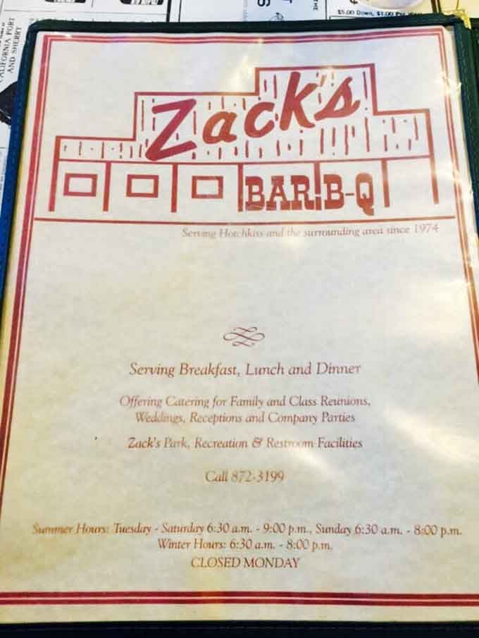 Any menu serving Hotchkiss since the disco era clearly knows what locals want and delivers it consistently.